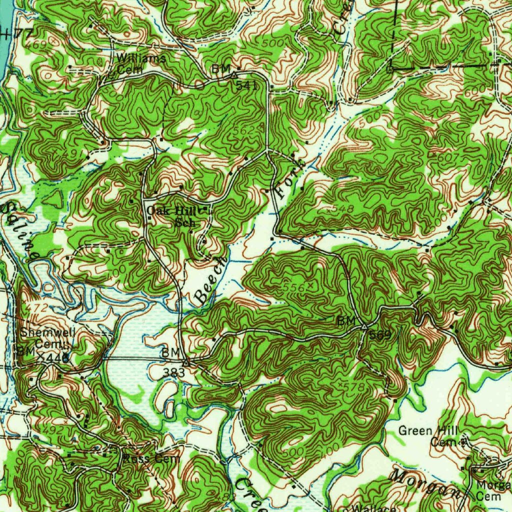 Model, TN-KY (1957, 62500-Scale) Map by United States Geological Survey ...