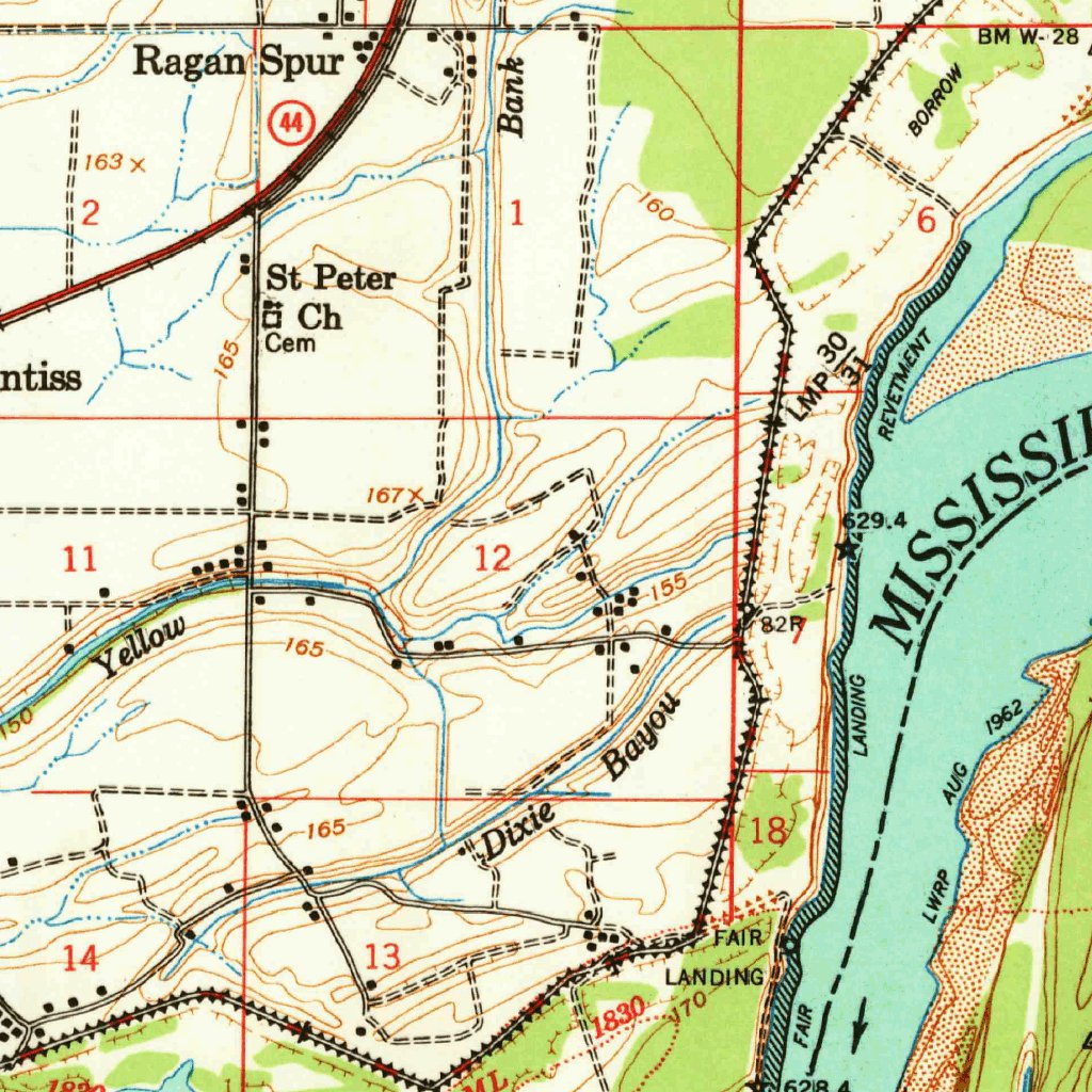 Modoc, AR-MS (1964, 62500-Scale) Map by United States Geological Survey ...