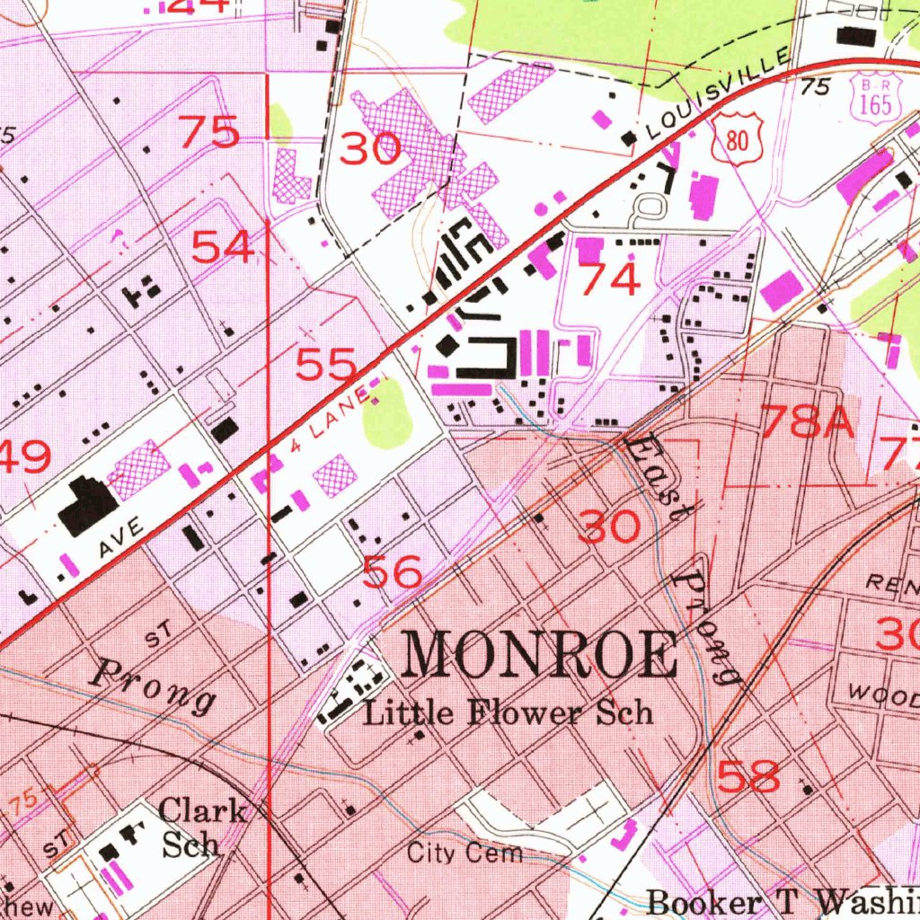 Monroe North, LA (1957, 24000-Scale) Map by United States Geological ...