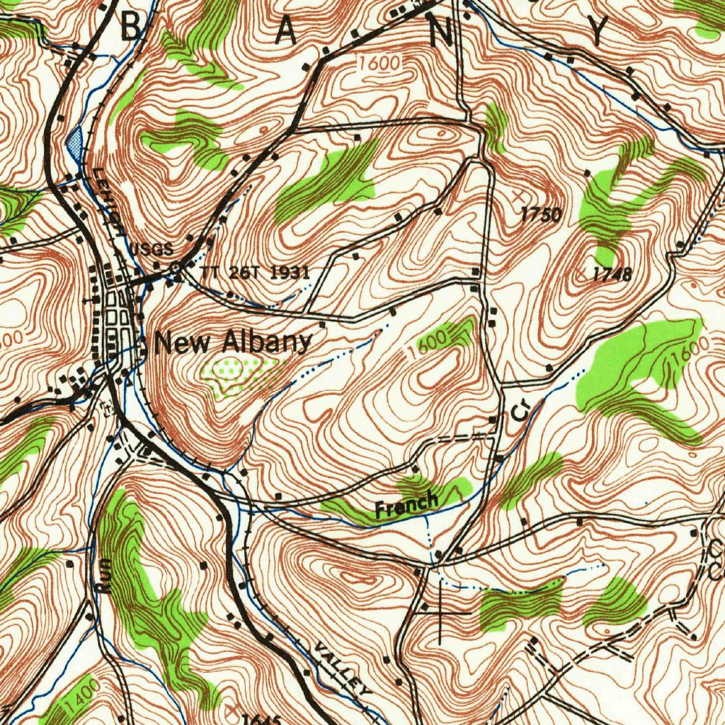 Monroeton, PA (1943, 62500-Scale) Map by United States Geological ...