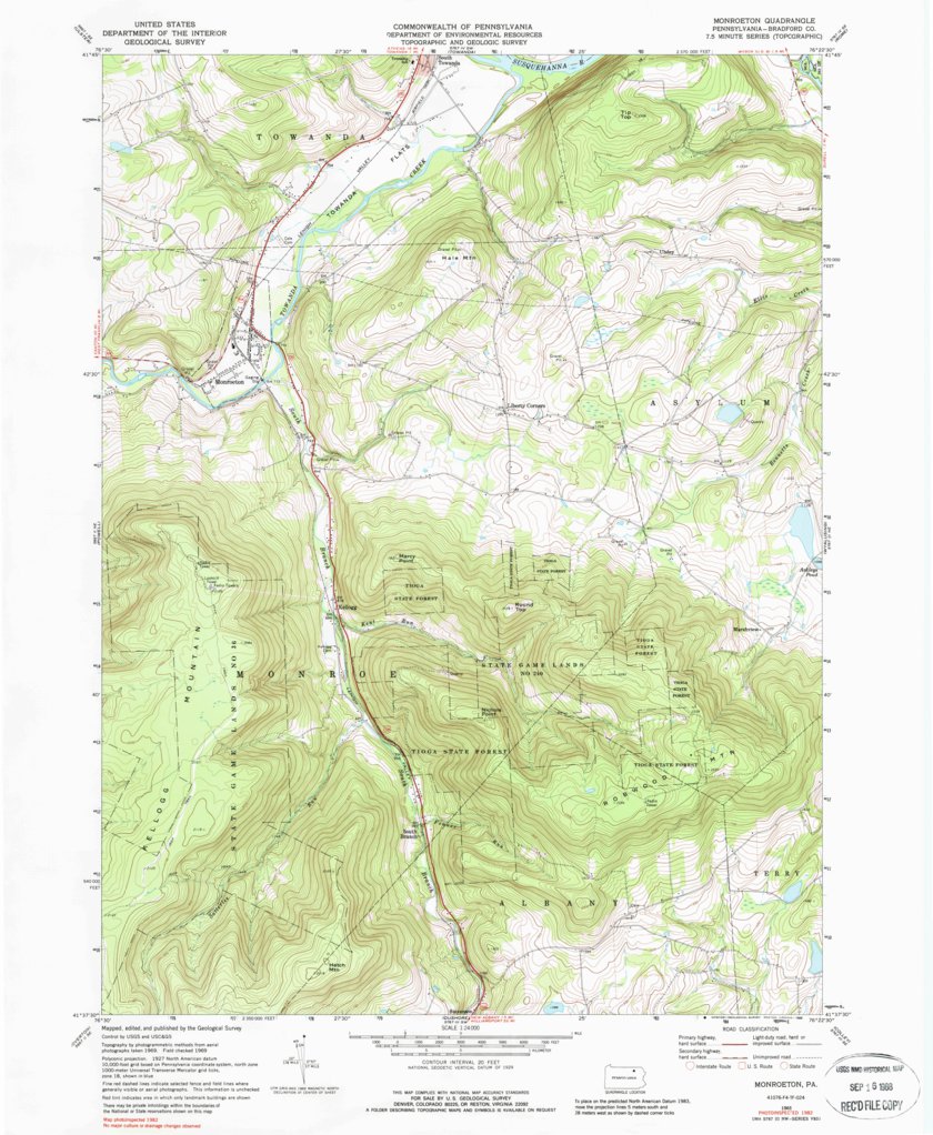 Monroeton, PA (1969, 24000-Scale) Map by United States Geological ...