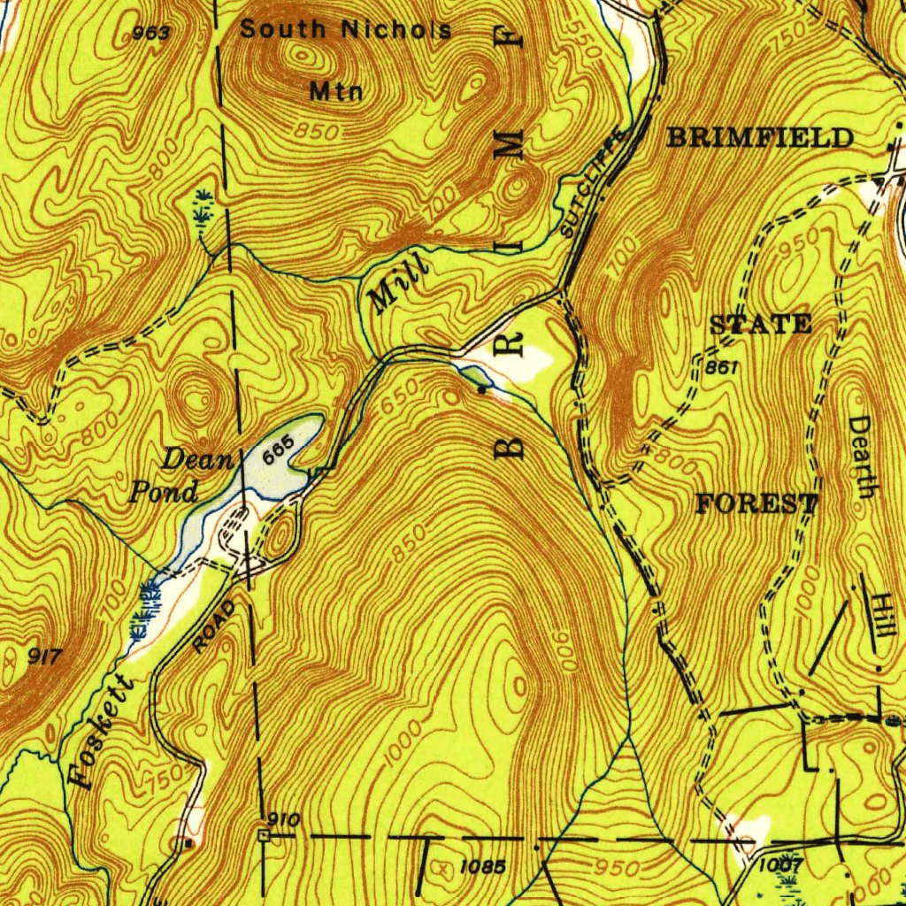 Monson, MA-CT (1953, 31680-Scale) Map by United States Geological ...