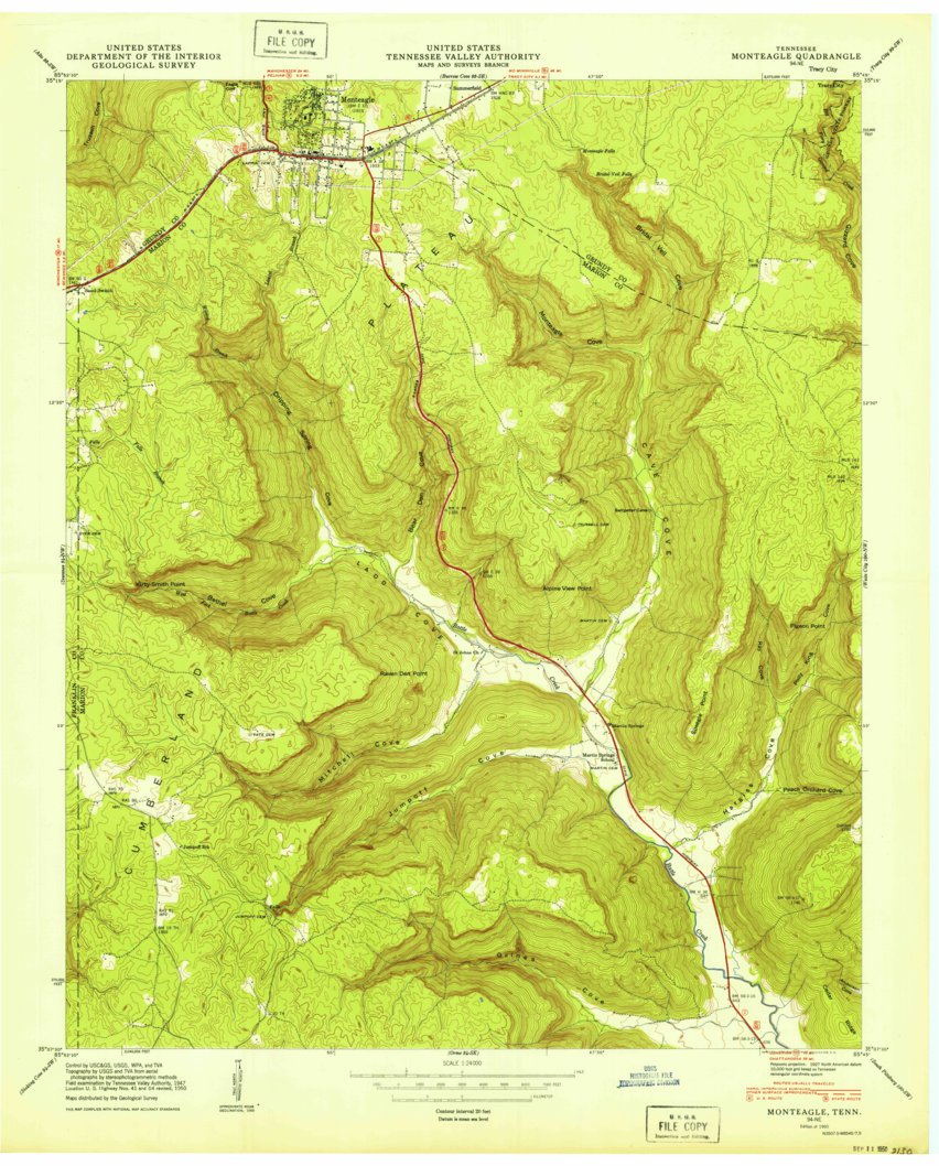 Monteagle, TN (1950, 24000-Scale) Map by United States Geological ...