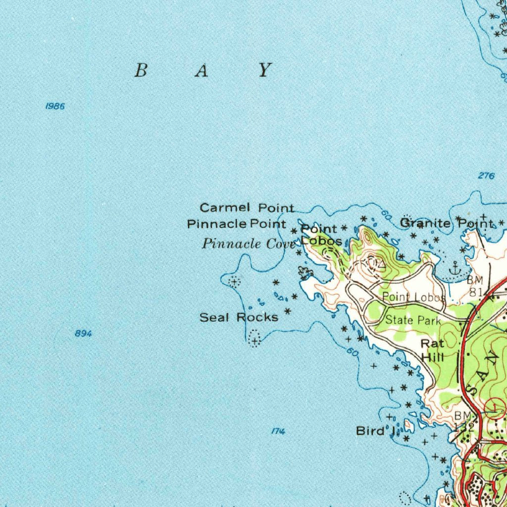 Monterey, CA (1947, 62500-Scale) Map by United States Geological Survey ...