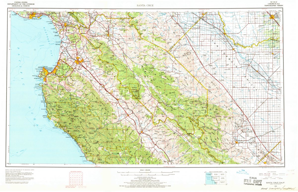 Monterey, CA (1965, 250000-Scale) Map by United States Geological ...