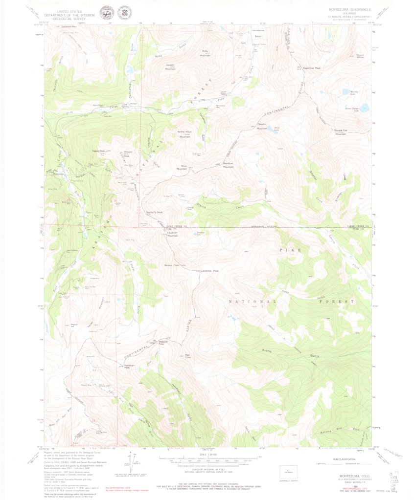 Montezuma, CO (1958, 24000-Scale) Map by United States Geological ...