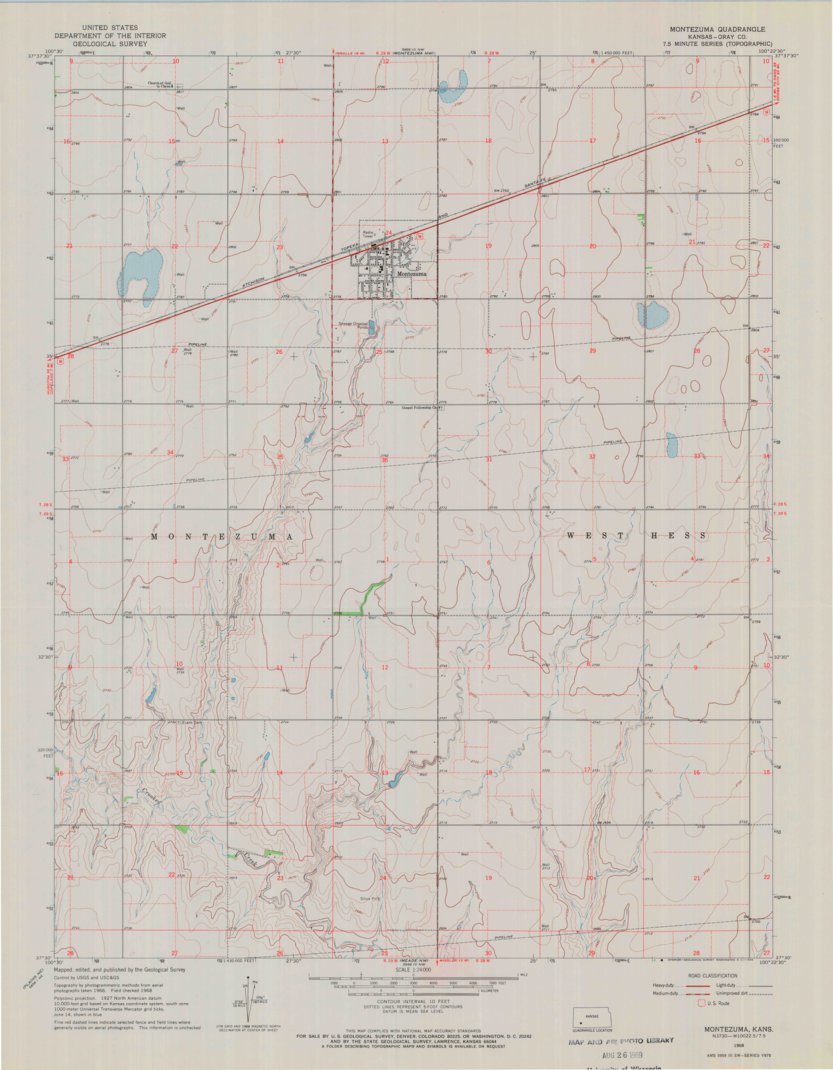 Montezuma, KS (1968, 24000-Scale) Map by United States Geological ...
