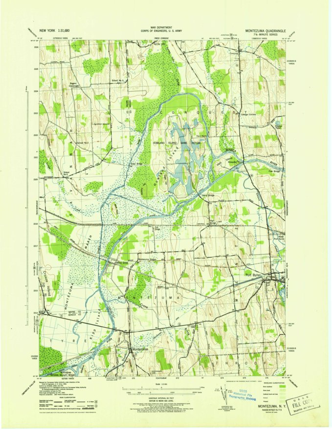 Montezuma, NY (1943, 31680-Scale) Map by United States Geological ...