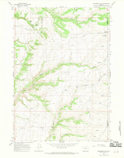 Monument Hill, WY (1966, 24000-Scale) Map by United States Geological ...