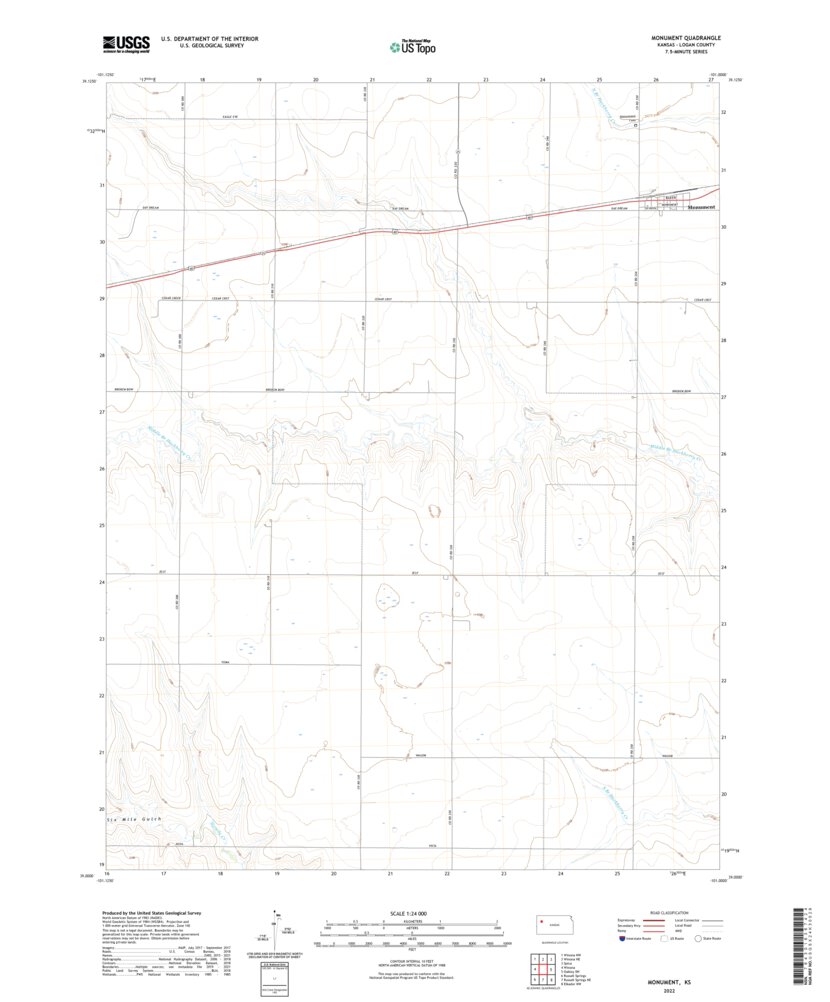 Monument, KS (2022, 24000-Scale) Map by United States Geological Survey ...