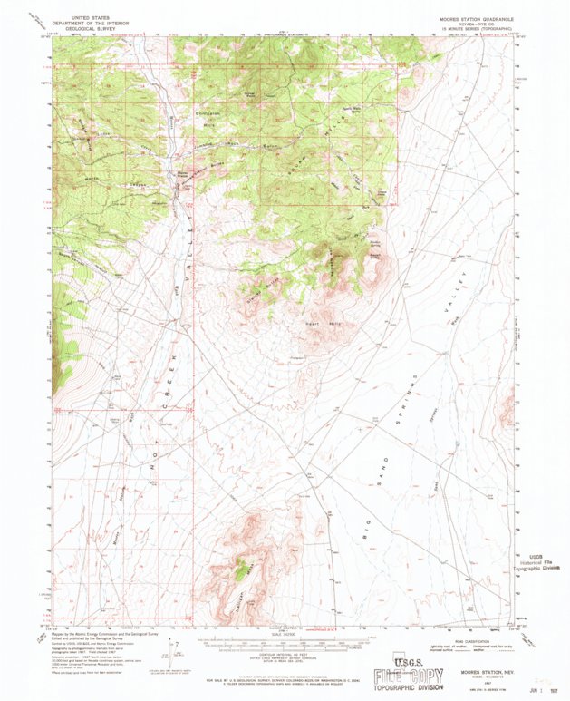 Moores Station, NV (1967, 62500-Scale) Map by United States Geological ...