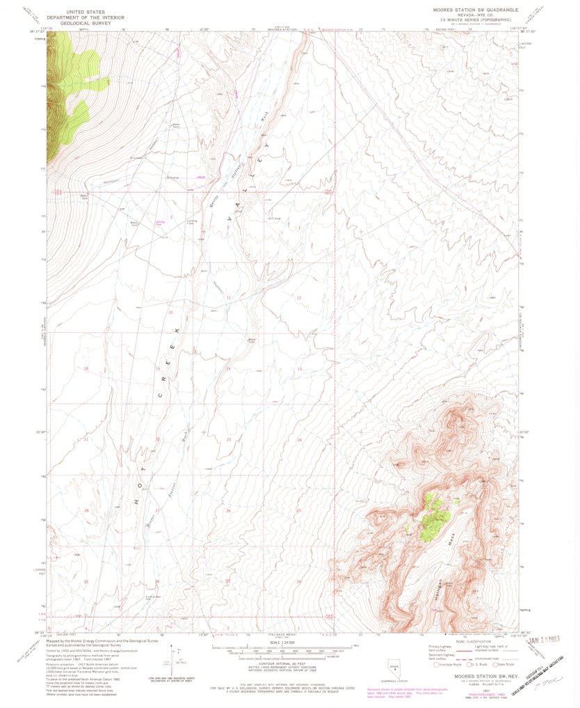 Moores Station SW, NV (1967, 24000-Scale) Map by United States ...