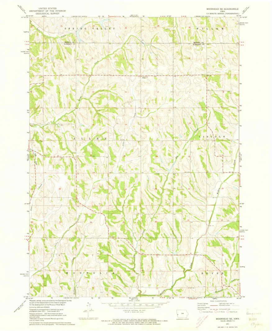 Moorhead SE, IA (1971, 24000-Scale) Map by United States Geological ...