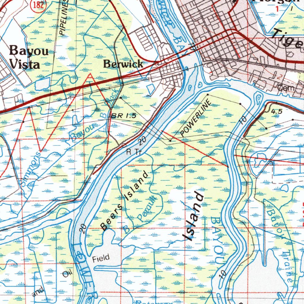 Morgan City, LA (1983, 100000-Scale) Map by United States Geological ...