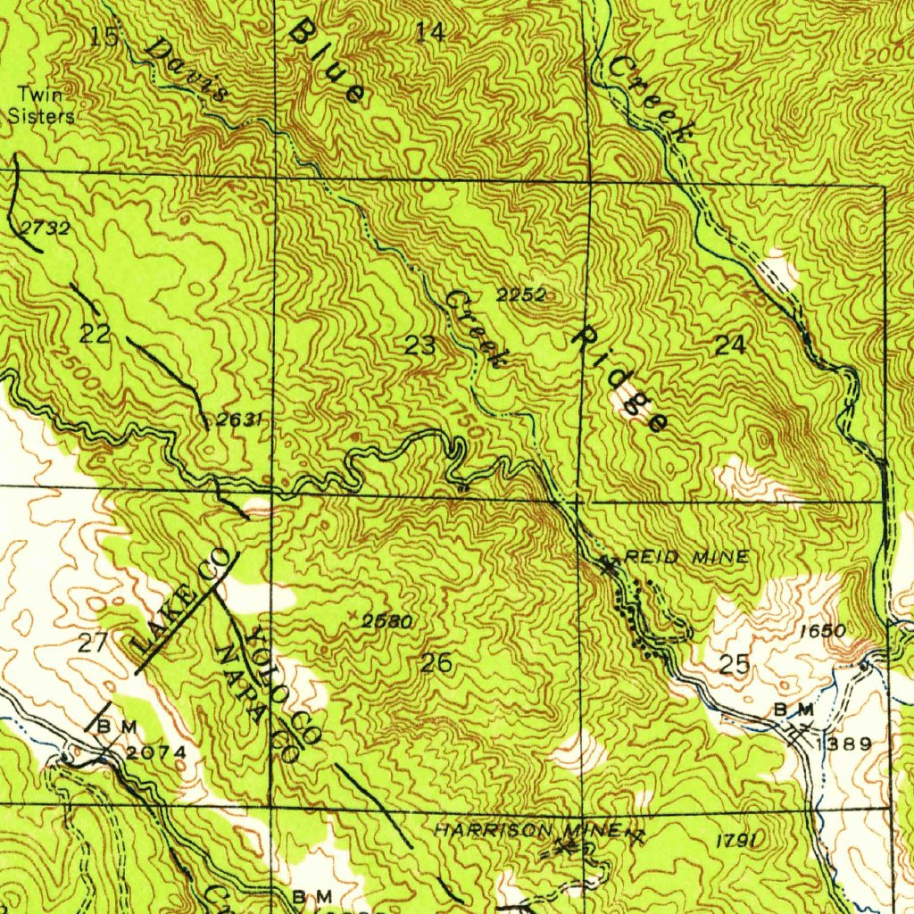 Morgan Valley, CA (1943, 62500-Scale) Map by United States Geological ...