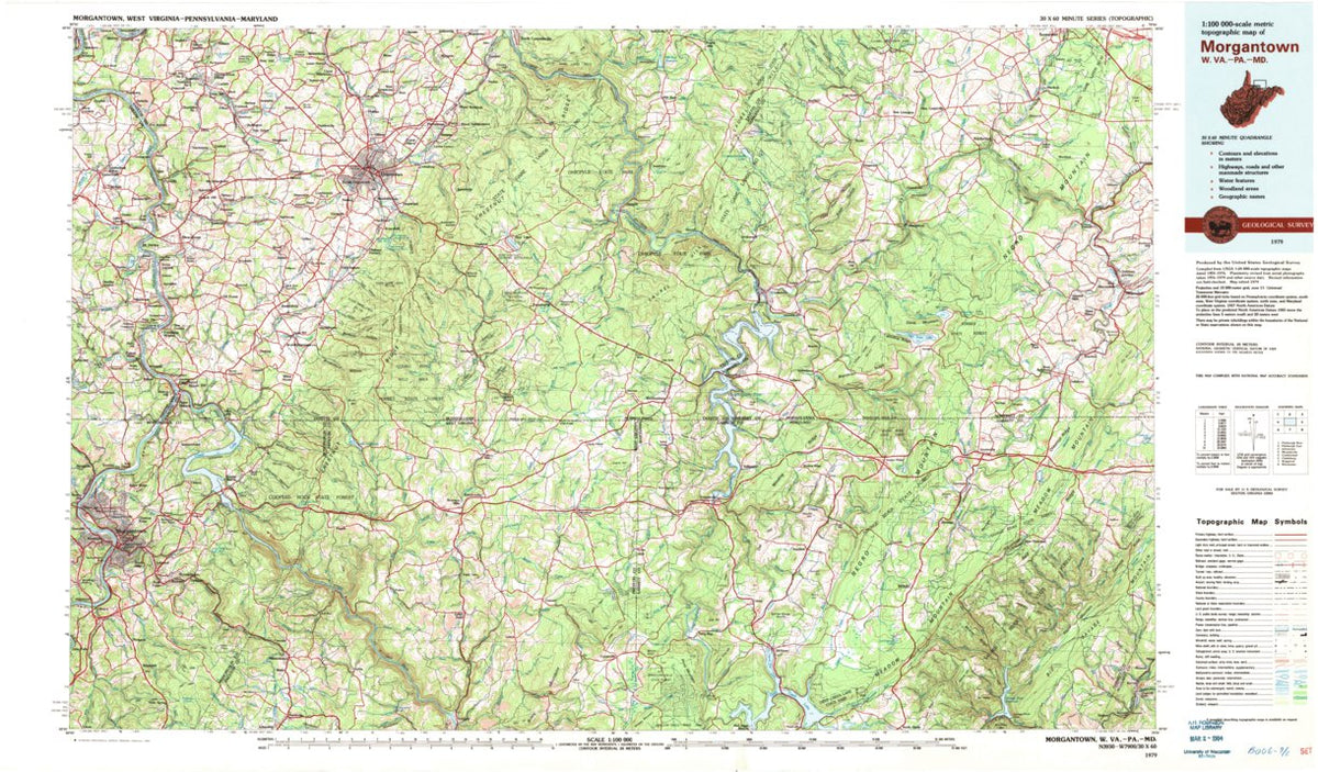Morgantown, WV-PA-MD (1979, 100000-Scale) Map by United States ...