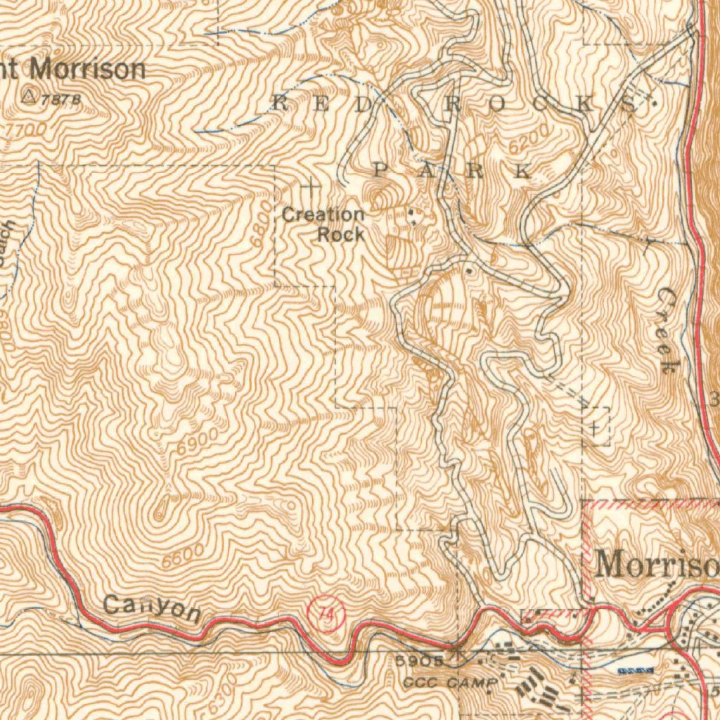 Morrison, CO (1942, 31680-Scale) Map by United States Geological Survey ...