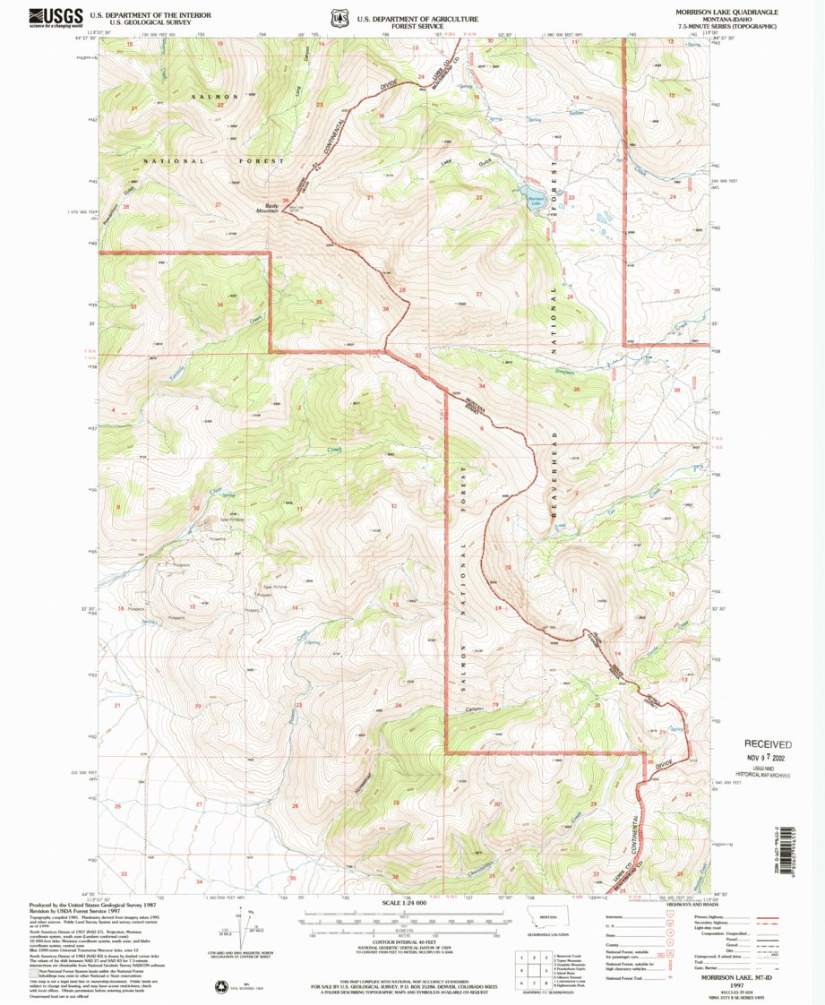 Morrison Lake, MT-ID (1997, 24000-Scale) Map by United States ...