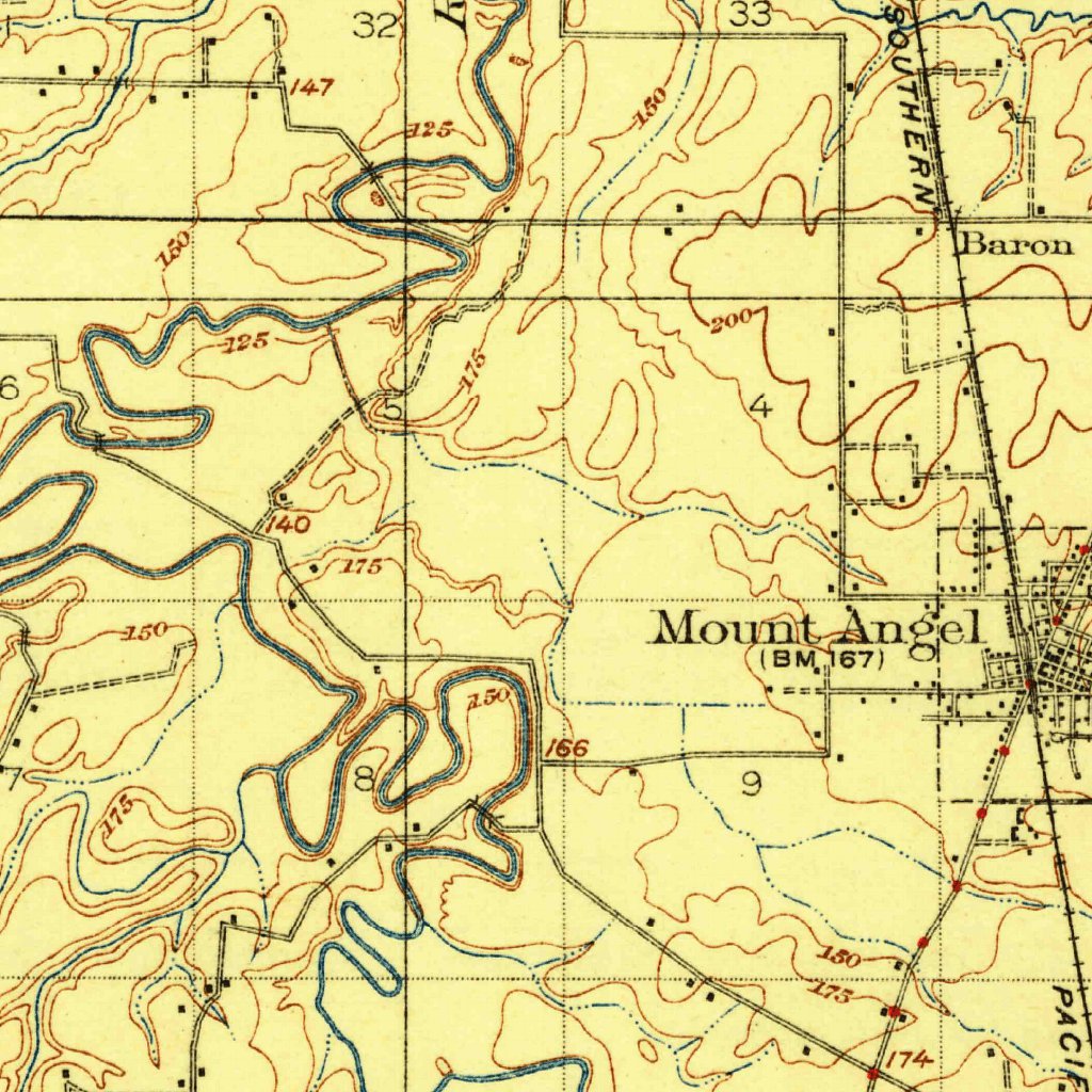 Mount Angel, OR (1923, 62500-Scale) Map by United States Geological ...