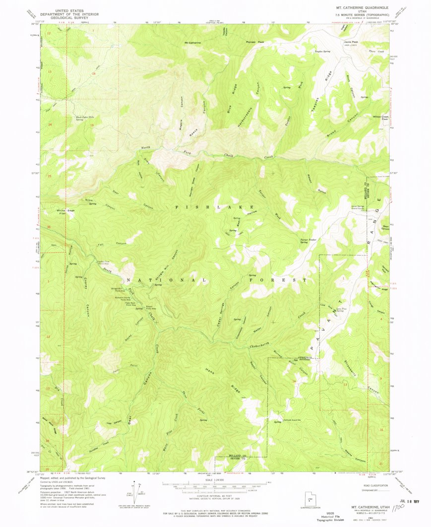 Mount Catherine, UT (1961, 24000-Scale) Map by United States Geological ...