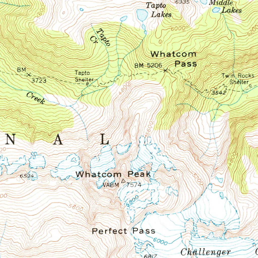 Mount Challenger, WA (1953, 62500-Scale) Map by United States ...