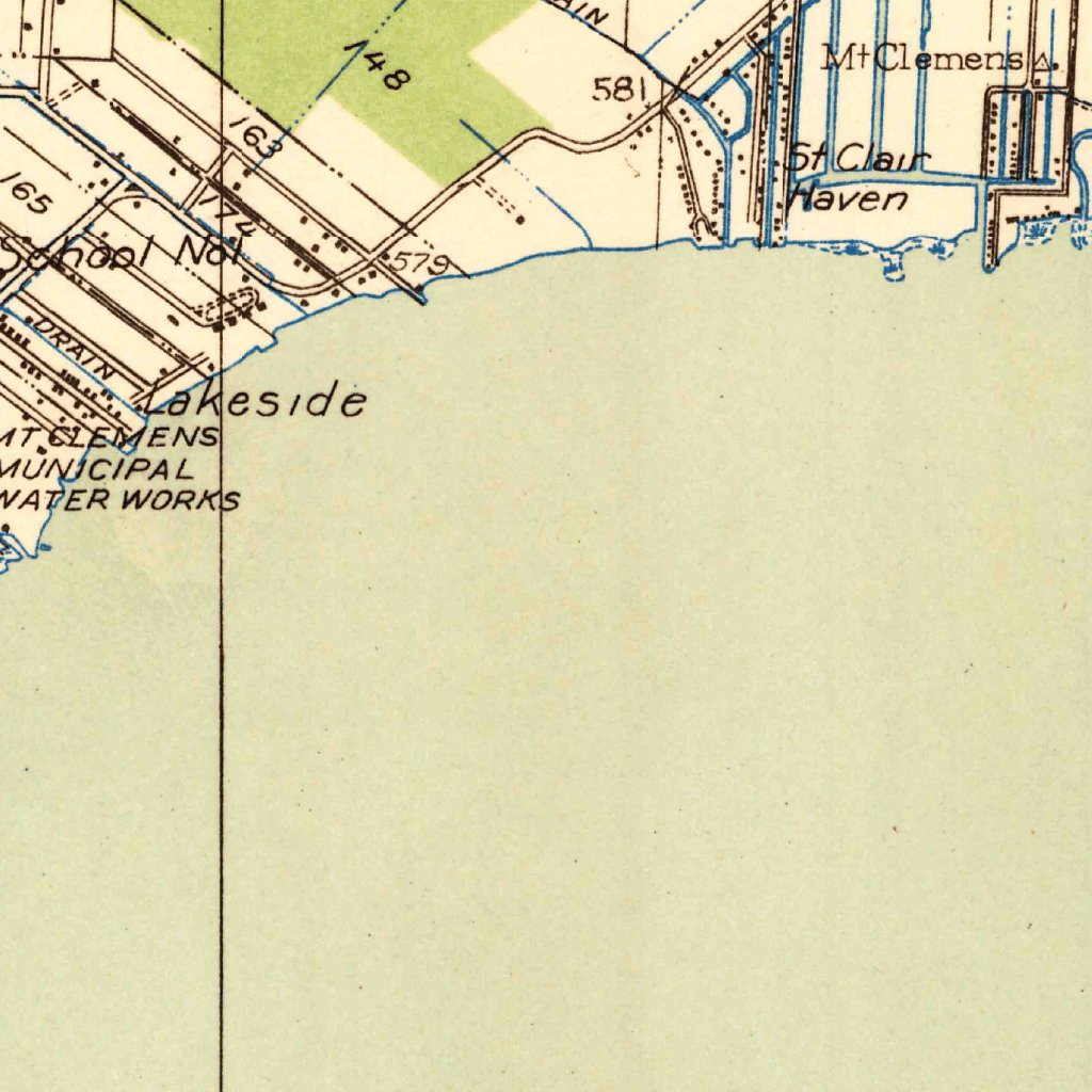 Mount Clemens East, MI (1936, 31680-Scale) Map by United States ...