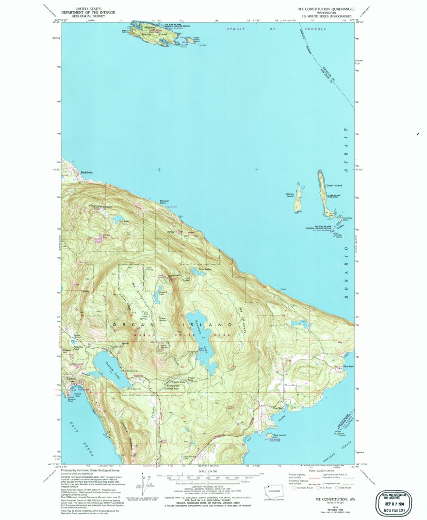 Mount Constitution, WA (1978, 24000-Scale) Map by United States ...