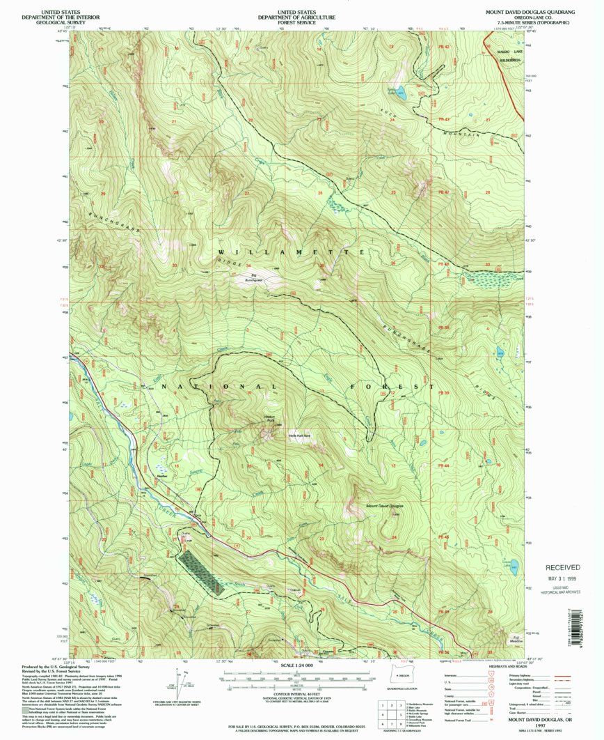 Mount David Douglas, OR (1997, 24000-Scale) Map by United States ...