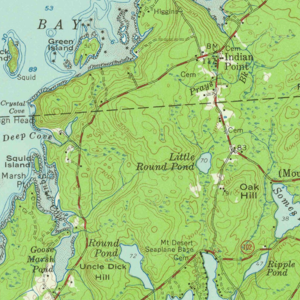Mount Desert, ME (1956, 62500-Scale) Map by United States Geological ...