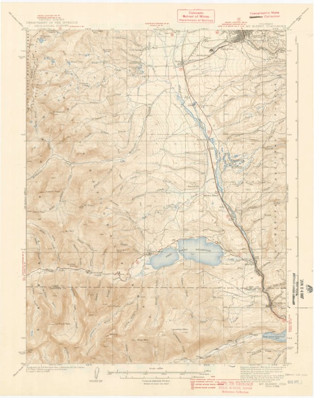 Mount Elbert, CO (1939, 62500-Scale) Map by United States Geological ...