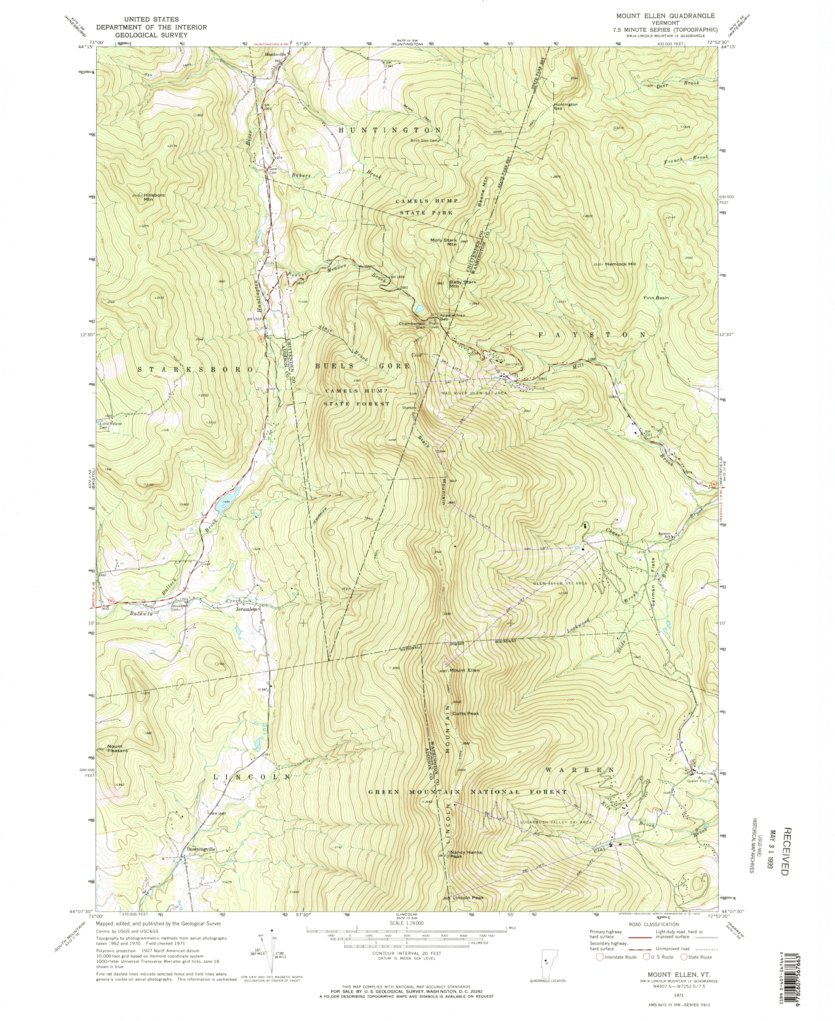 Mount Ellen, VT (1971, 24000-Scale) Map by United States Geological ...