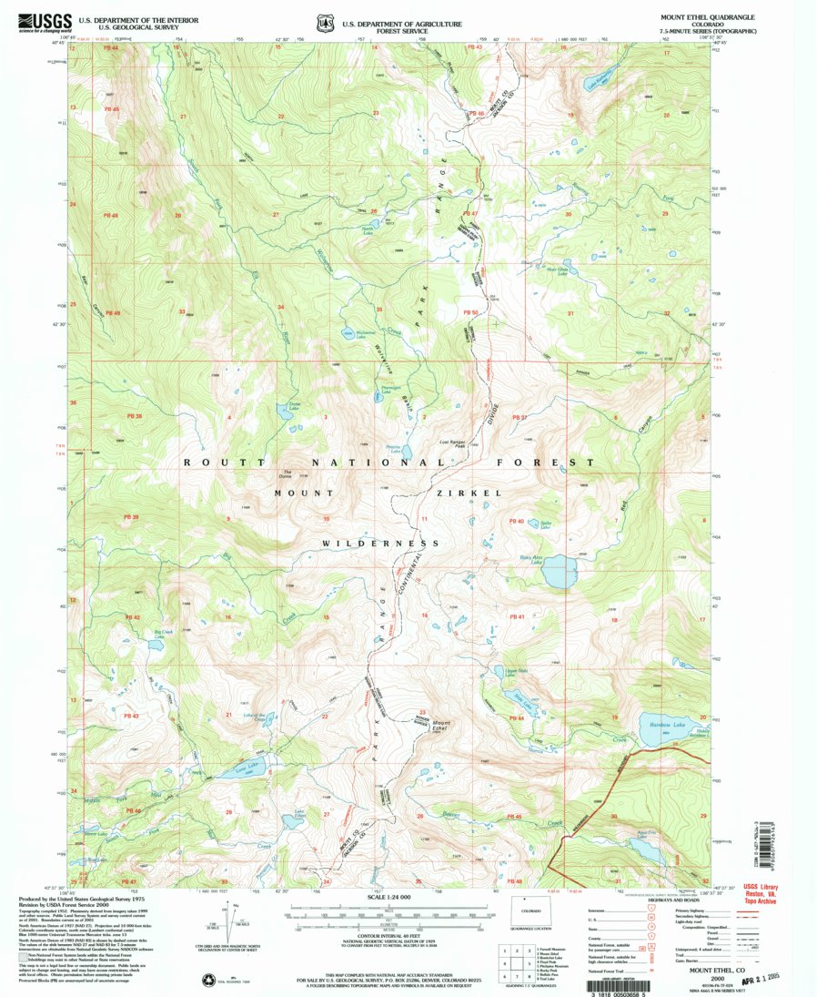 Mount Ethel, CO (2000, 24000-Scale) Map by United States Geological ...