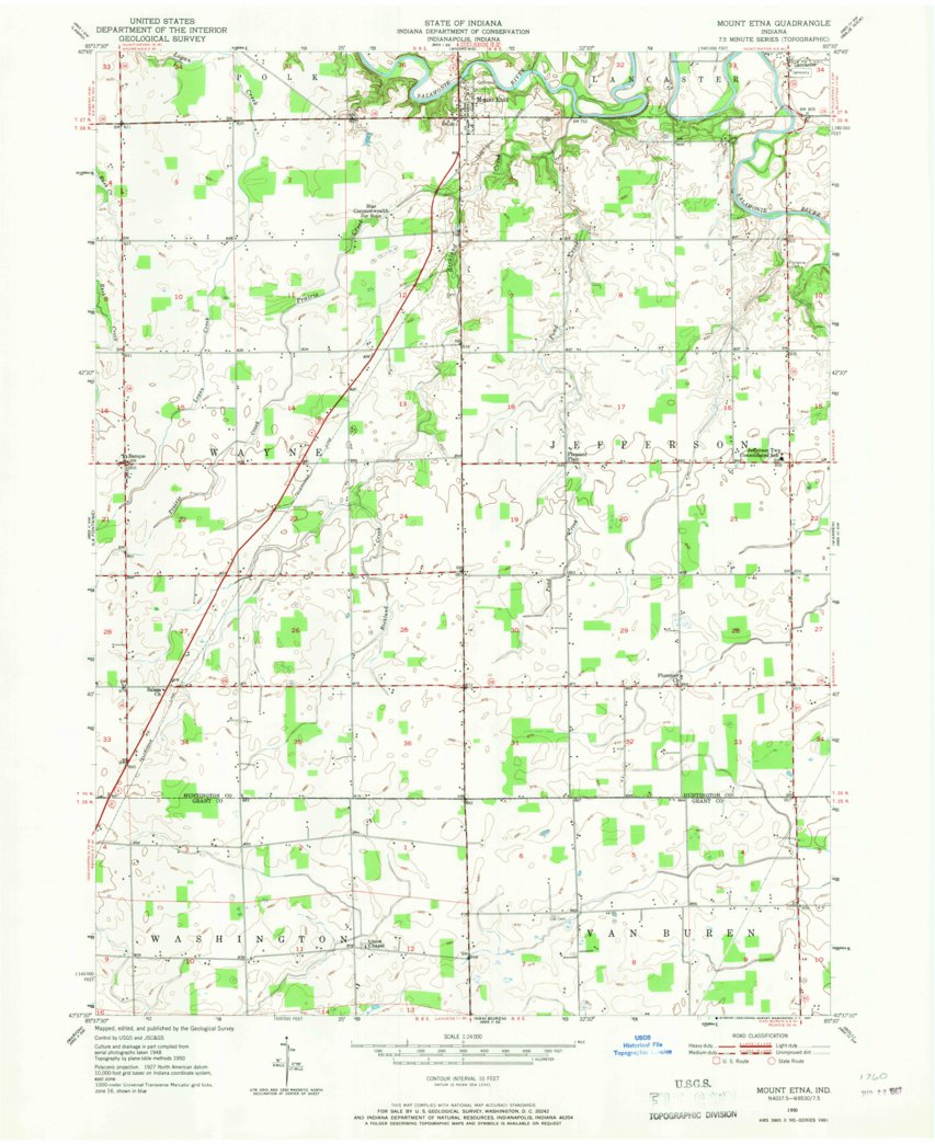 Mount Etna, IN (1950, 24000-Scale) Map by United States Geological ...