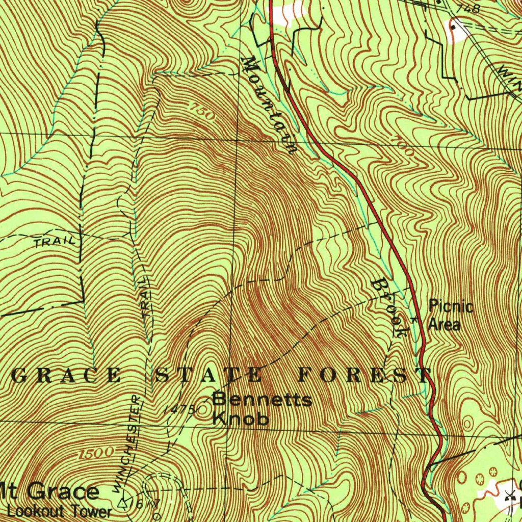 Mount Grace, MA-NH (1977, 24000-Scale) Map by United States Geological ...