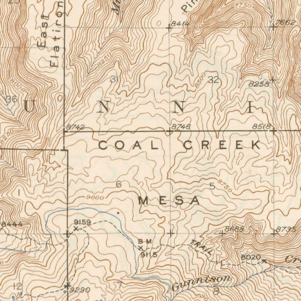 Mount Gunnison, CO (1945, 62500-Scale) Map by United States Geological ...