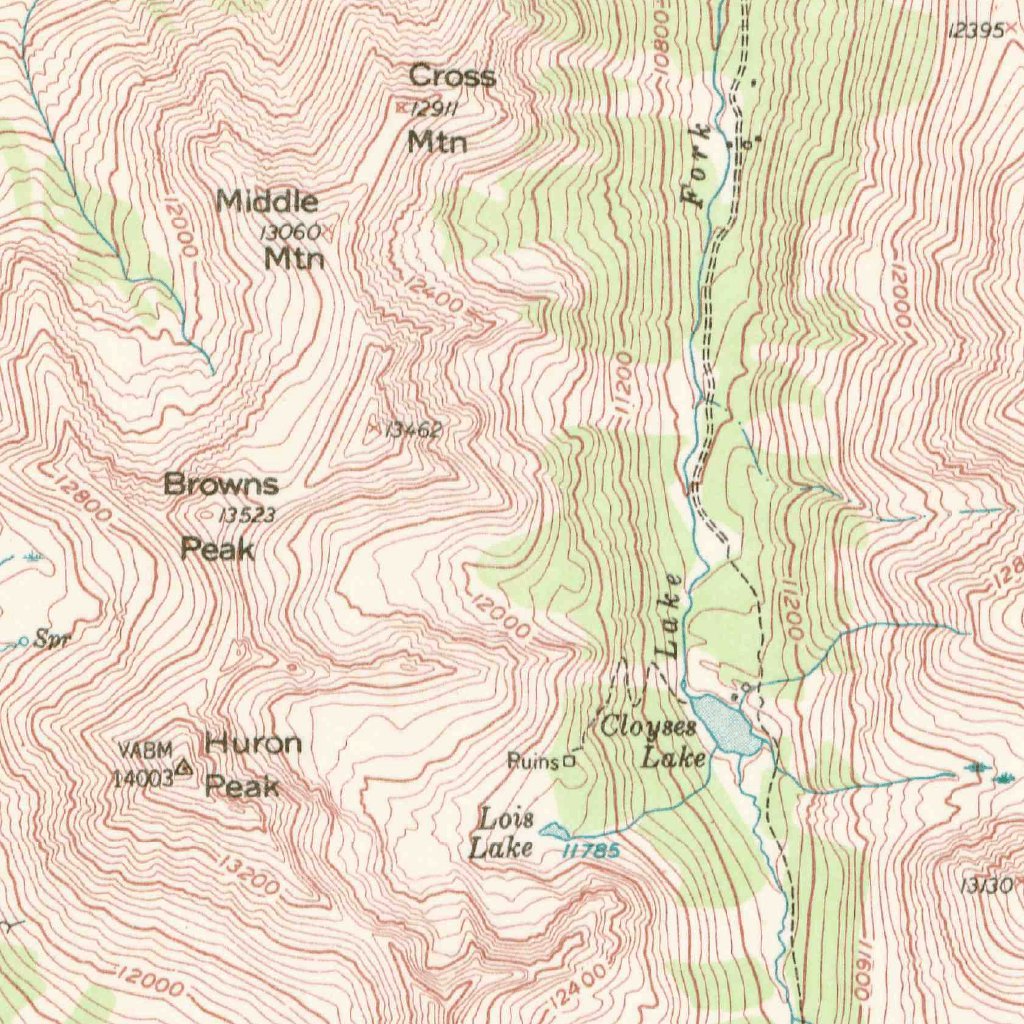Mount Harvard, CO (1955, 62500-Scale) Map by United States Geological ...