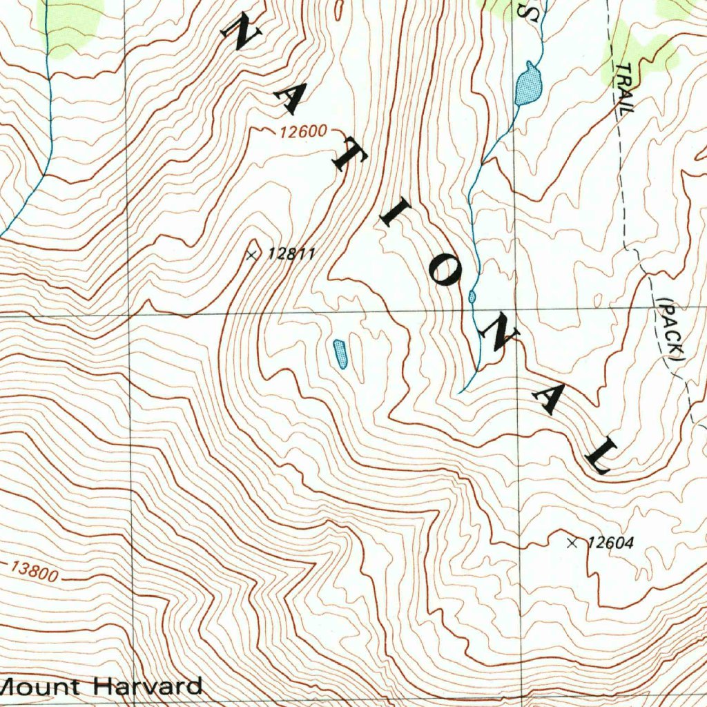 Mount Harvard, CO (1982, 24000-Scale) Map by United States Geological ...