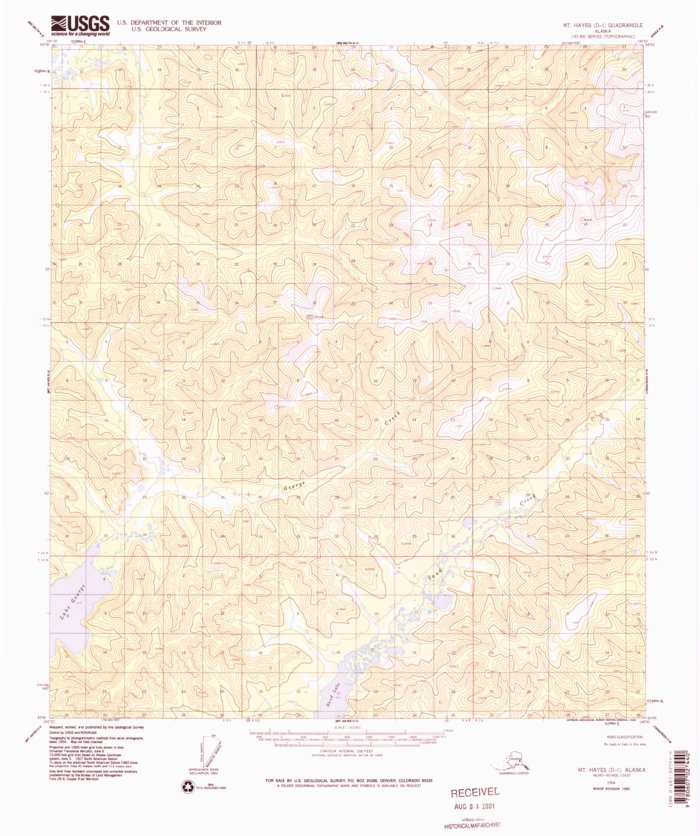 Mount Hayes D-1, AK (1954, 63360-Scale) Map by United States Geological ...