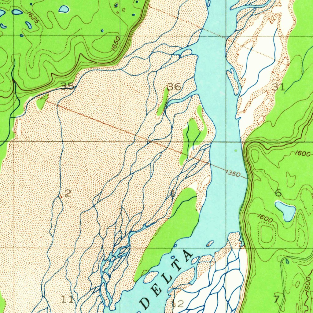 Mount Hayes D-4, AK (1950, 63360-Scale) Map by United States Geological ...