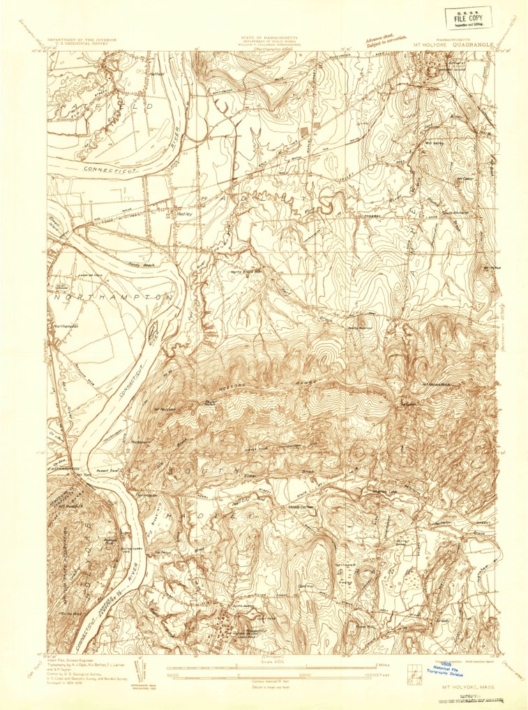 Mount Holyoke, MA (1935, 24000-Scale) Map by United States Geological ...