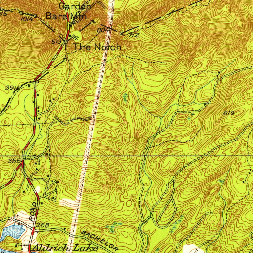 Mount Holyoke, MA (1947, 31680-Scale) Map by United States Geological ...