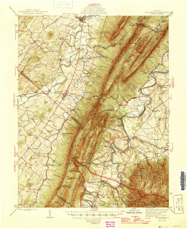 Mount Jackson, VA (1946, 62500-Scale) Map by United States Geological ...