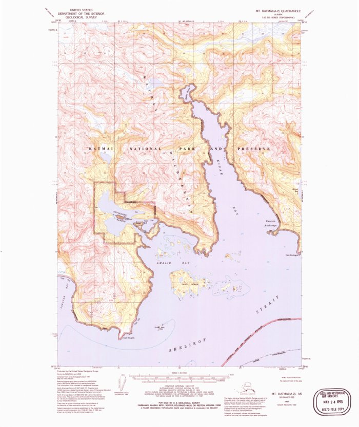 Mount Katmai A-2, AK (1951, 63360-Scale) Map by United States ...