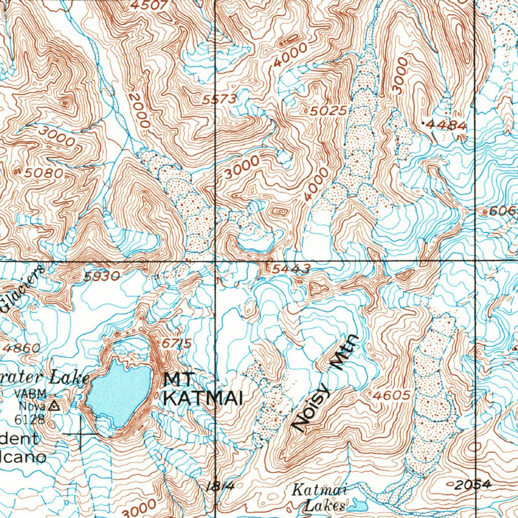 Mount Katmai, AK (1951, 250000-Scale) Map by United States Geological ...