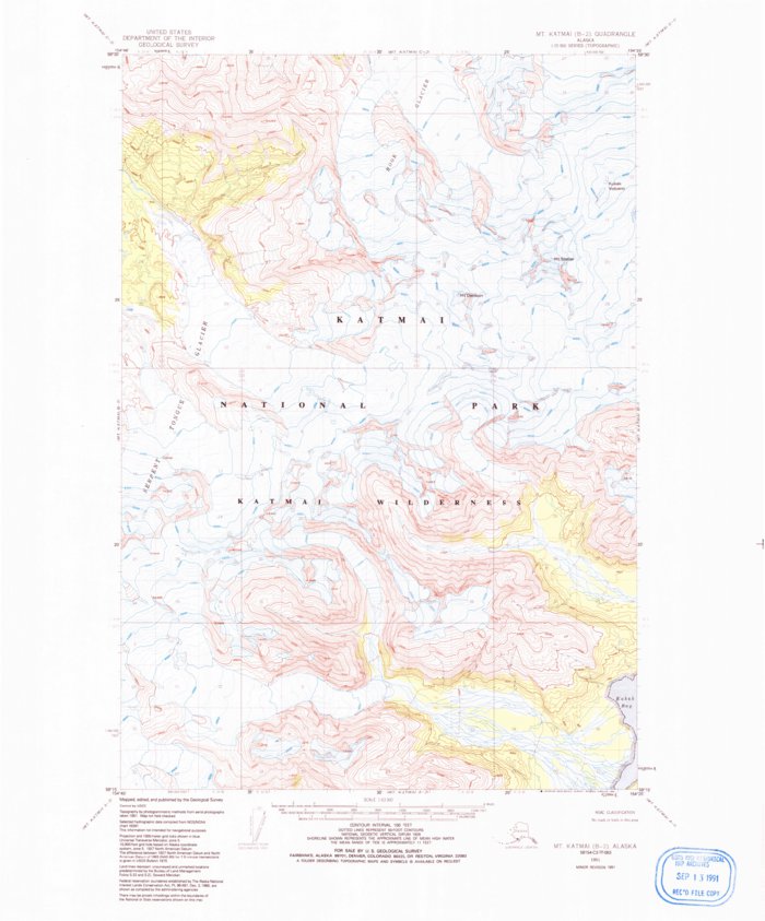 Mount Katmai B-2, AK (1951, 63360-Scale) Map by United States ...
