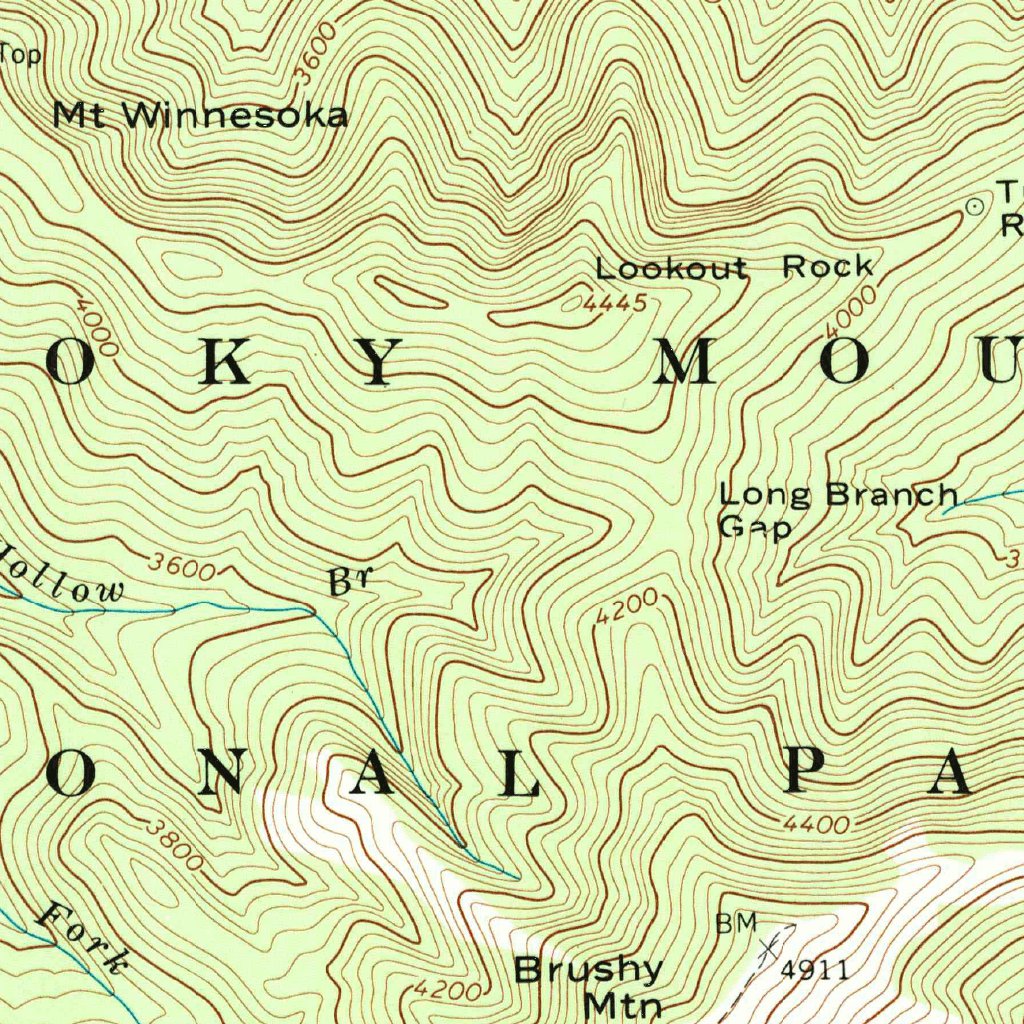 Mount Le Conte, TN-NC (1964, 24000-Scale) Map by United States ...