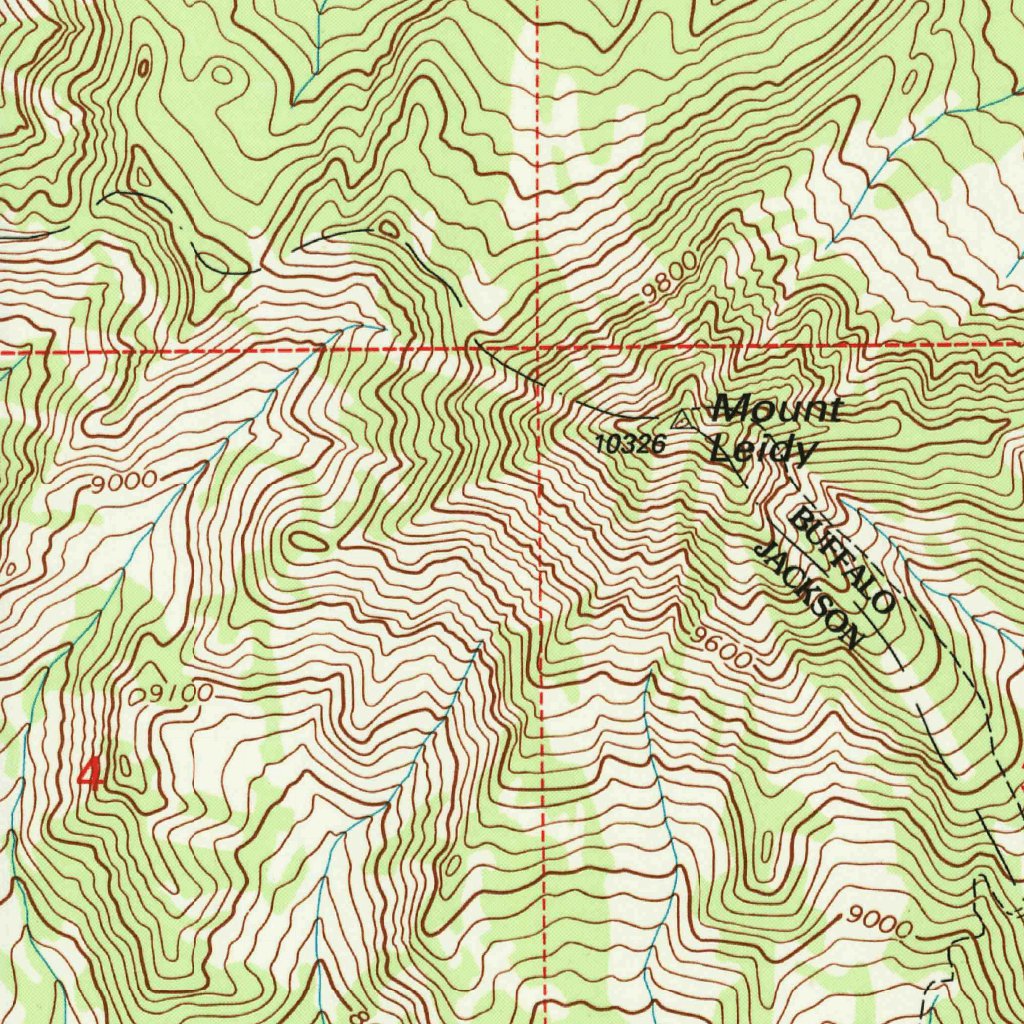 Mount Leidy, WY (1996, 24000-Scale) Map by United States Geological ...
