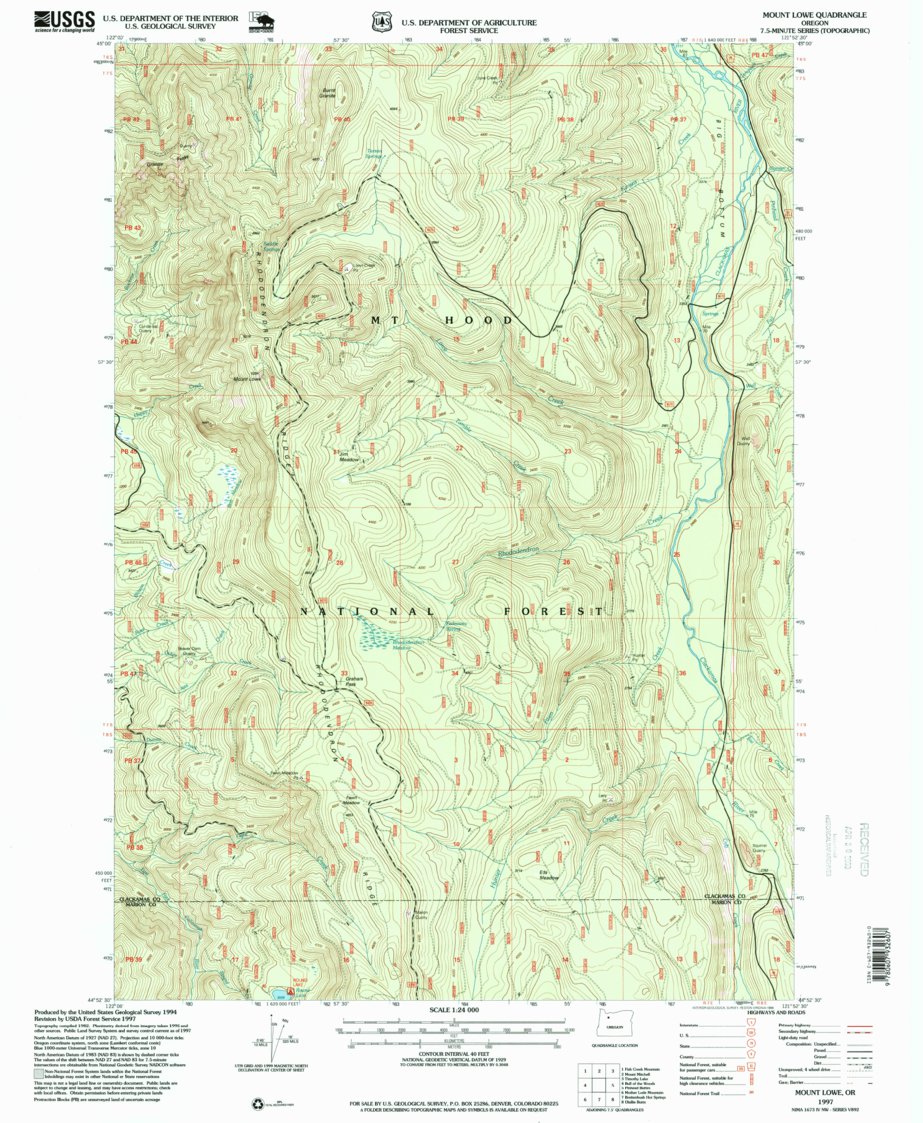 Mount Lowe, OR (1997, 24000-Scale) Map by United States Geological ...