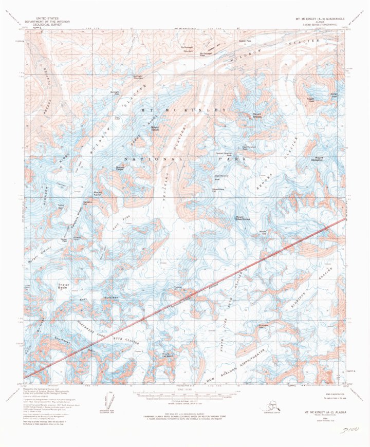 Mount Mckinley A-2, AK (1954, 63360-Scale) Map by United States ...