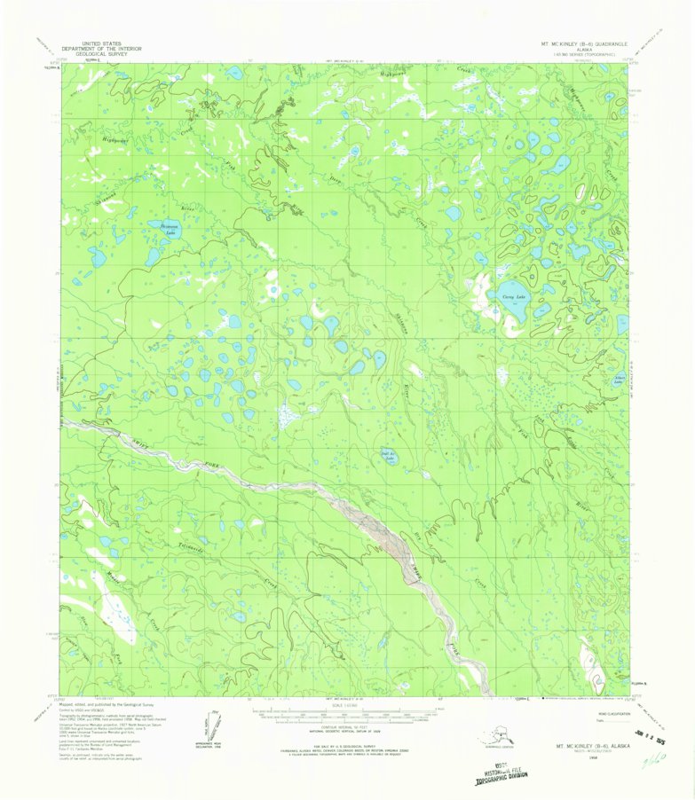 Mount Mckinley B-6, AK (1958, 63360-Scale) Map by United States ...
